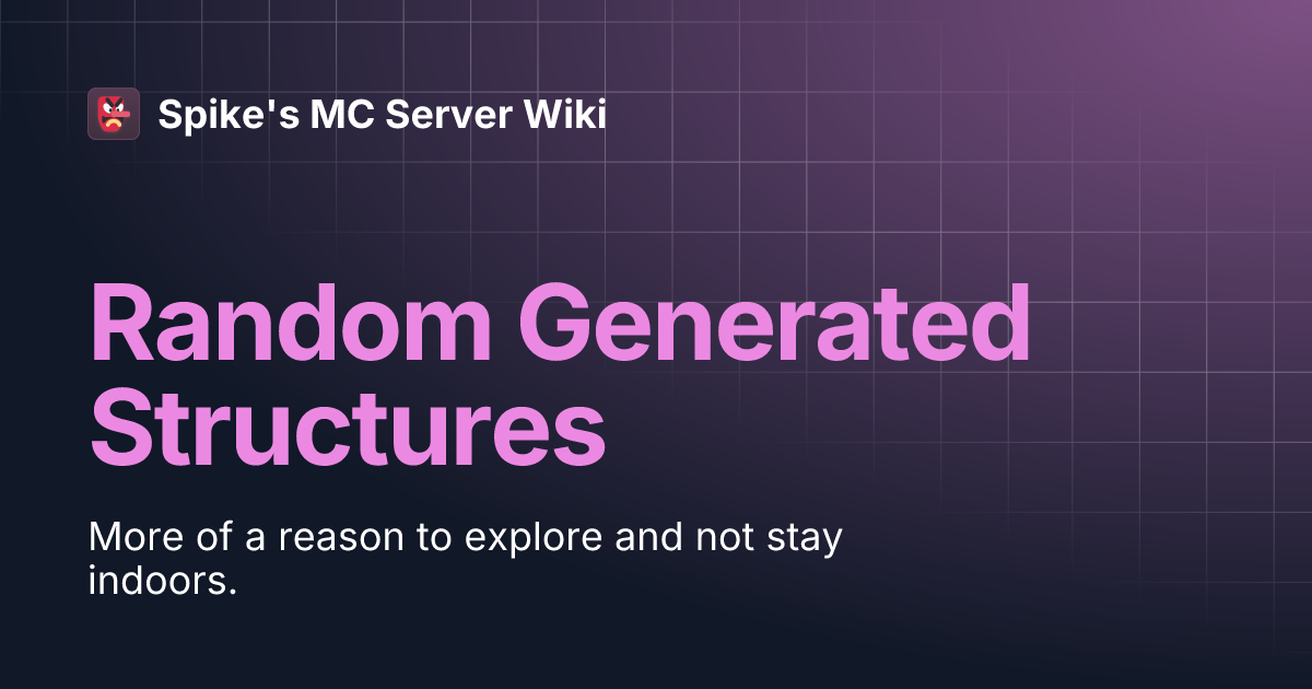 Random Generated Structures | Spike's MC Server Wiki